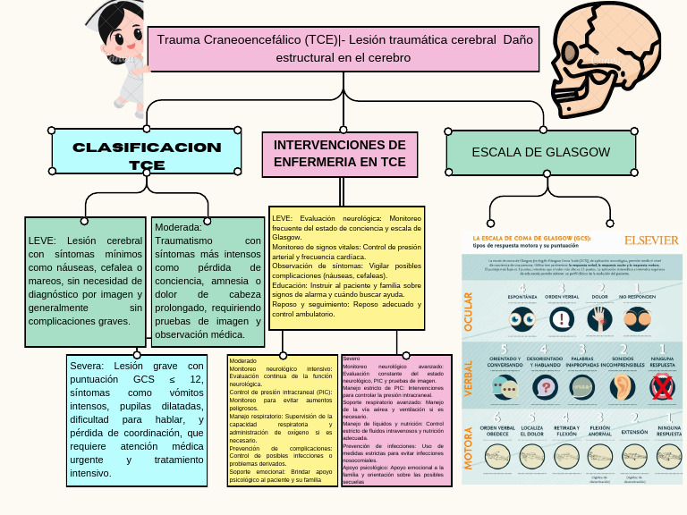 Mapa Conceptual Tce Gaby | PDF | Lesión cerebral traumática | Enfermedades y trastornos humanos