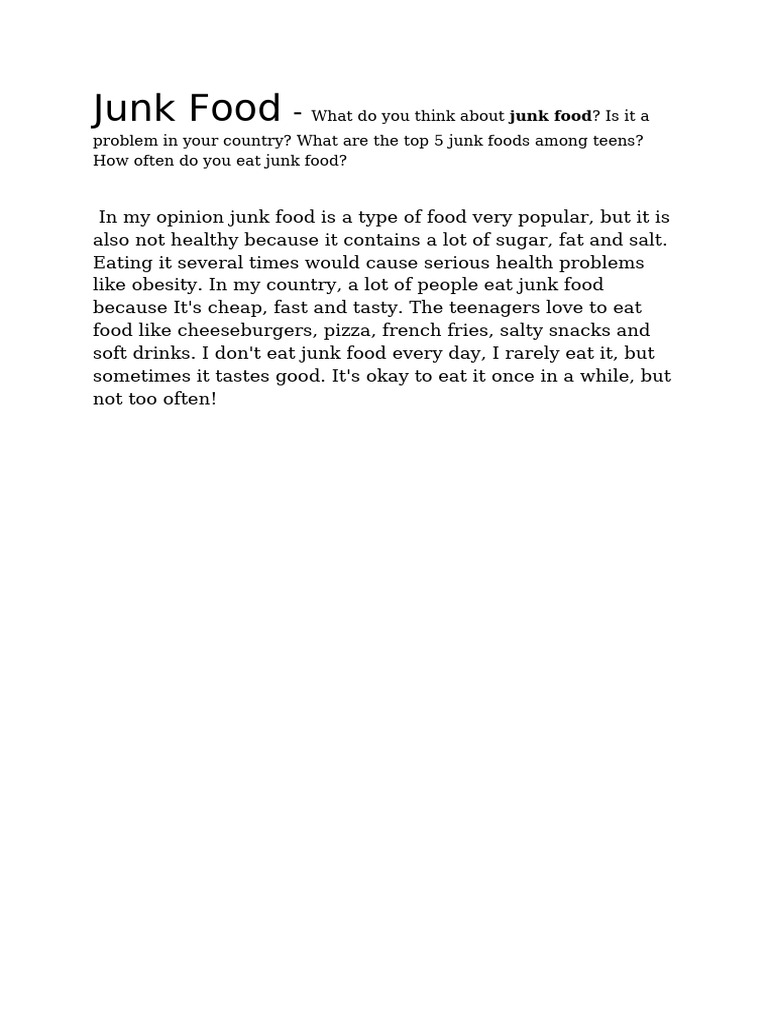 Junk Food | PDF