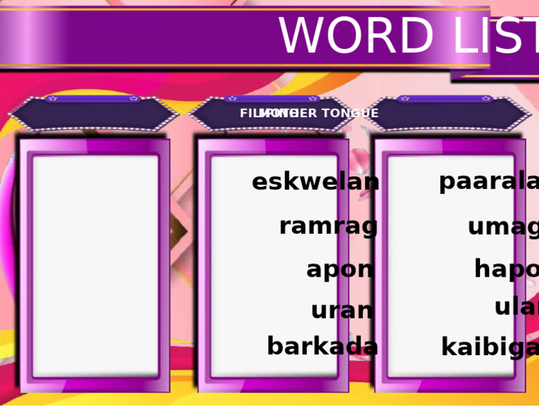 Word List | PDF