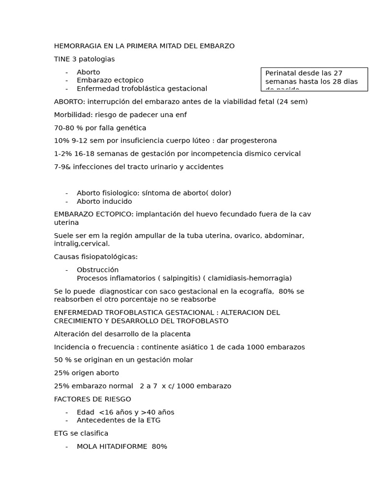 Hemorragia en el Embarazo: Causas y Tratamientos | PDF | El embarazo ...
