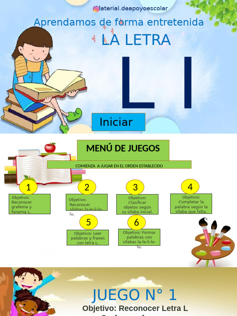 Actividades Interactivas con la Letra L | PDF | Colación | Comunicación ...