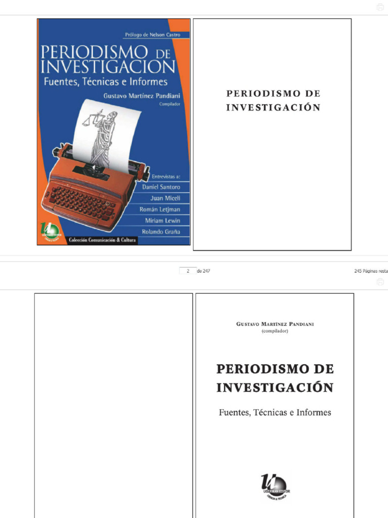 Periodismo de Investigación - Fuentes, Técnicas e Informes - PANDIANI ...