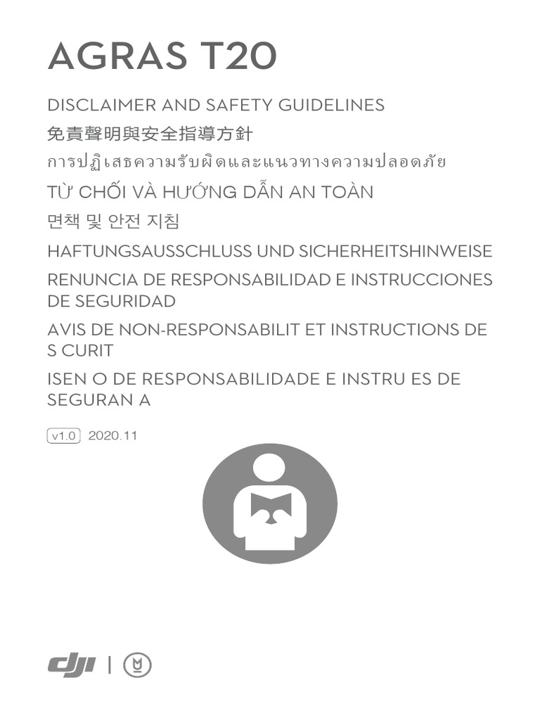 Agras T20 Disclaimer and Safety Guidelines v1.0 9langs | PDF | Legal Liability | Radar