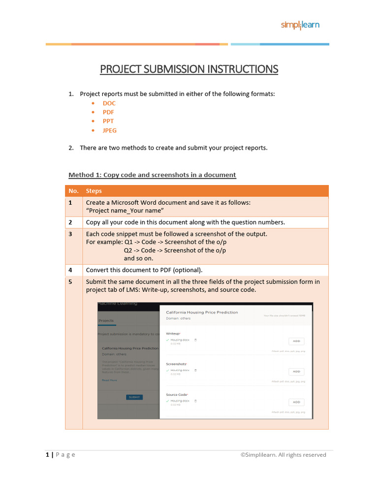 Project Submission Guidelines and Formats | PDF