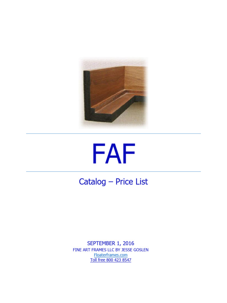 Fine Art Frames Price List 2016 | PDF | Wood | Canvas