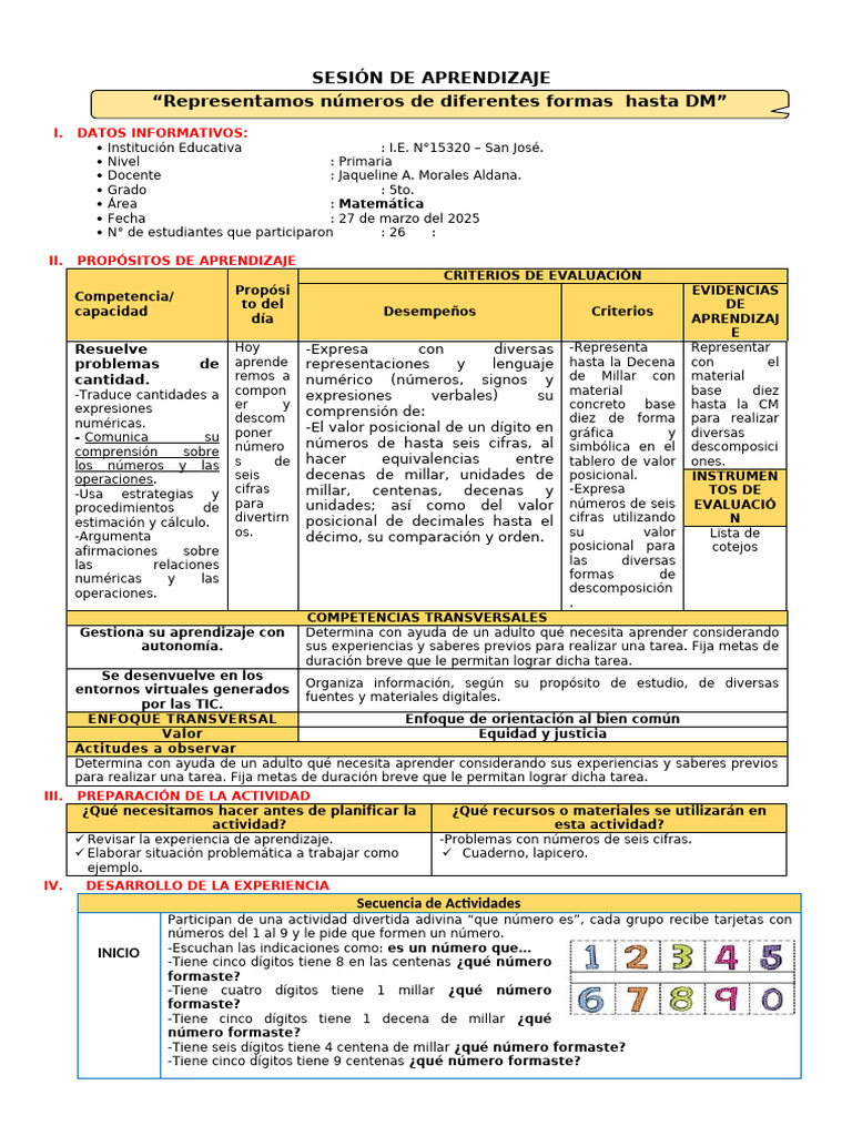 "Representamos Números de Diferentes Formas Hasta DM | PDF ...
