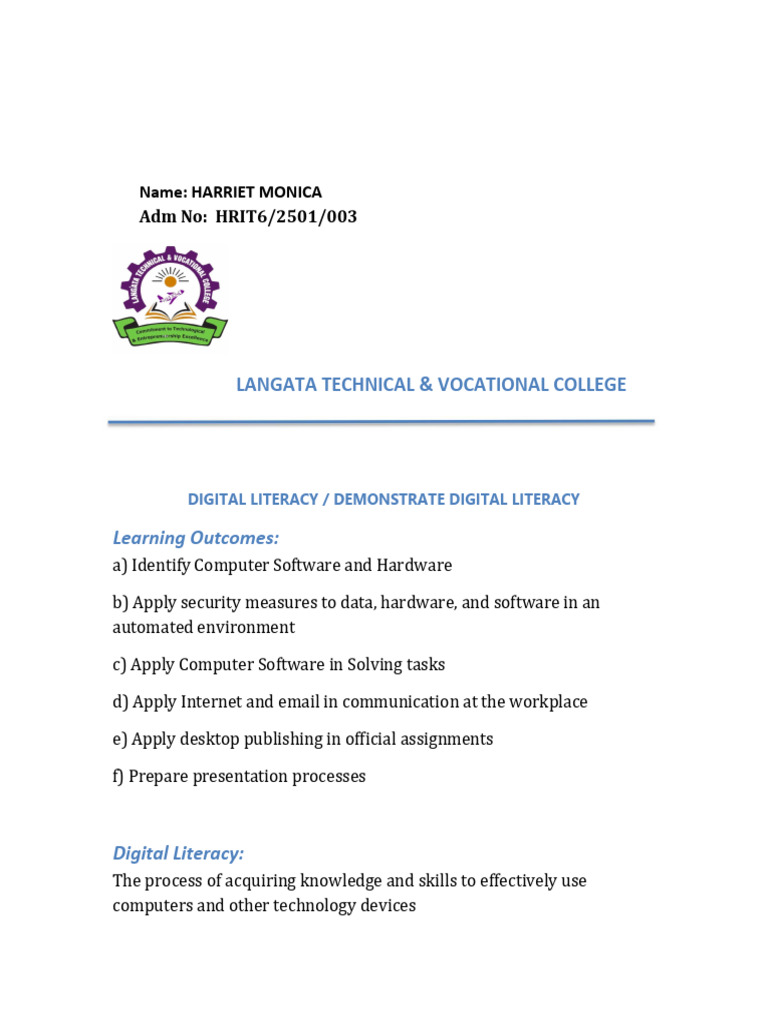 Digital Literacy | PDF