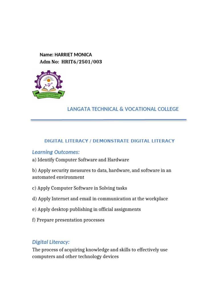 Digital Literacy (1) | PDF