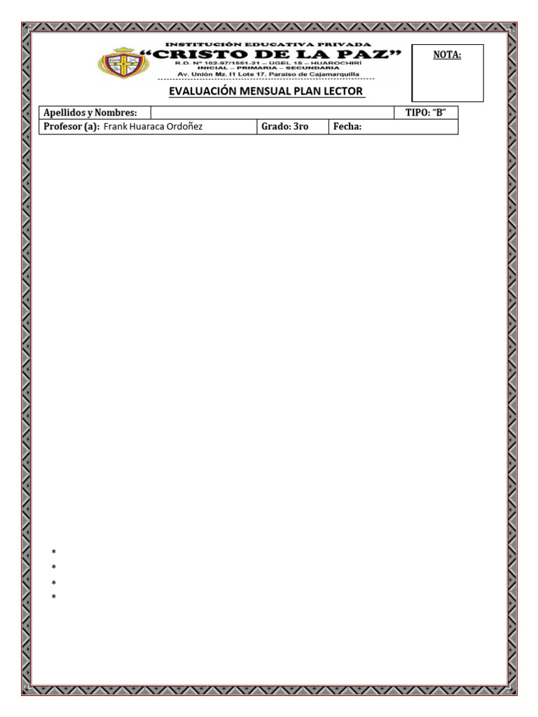 Examen de Plan Lector B 3ro Sec ( | PDF | Infección transmitida sexualmente | VIH / SIDA