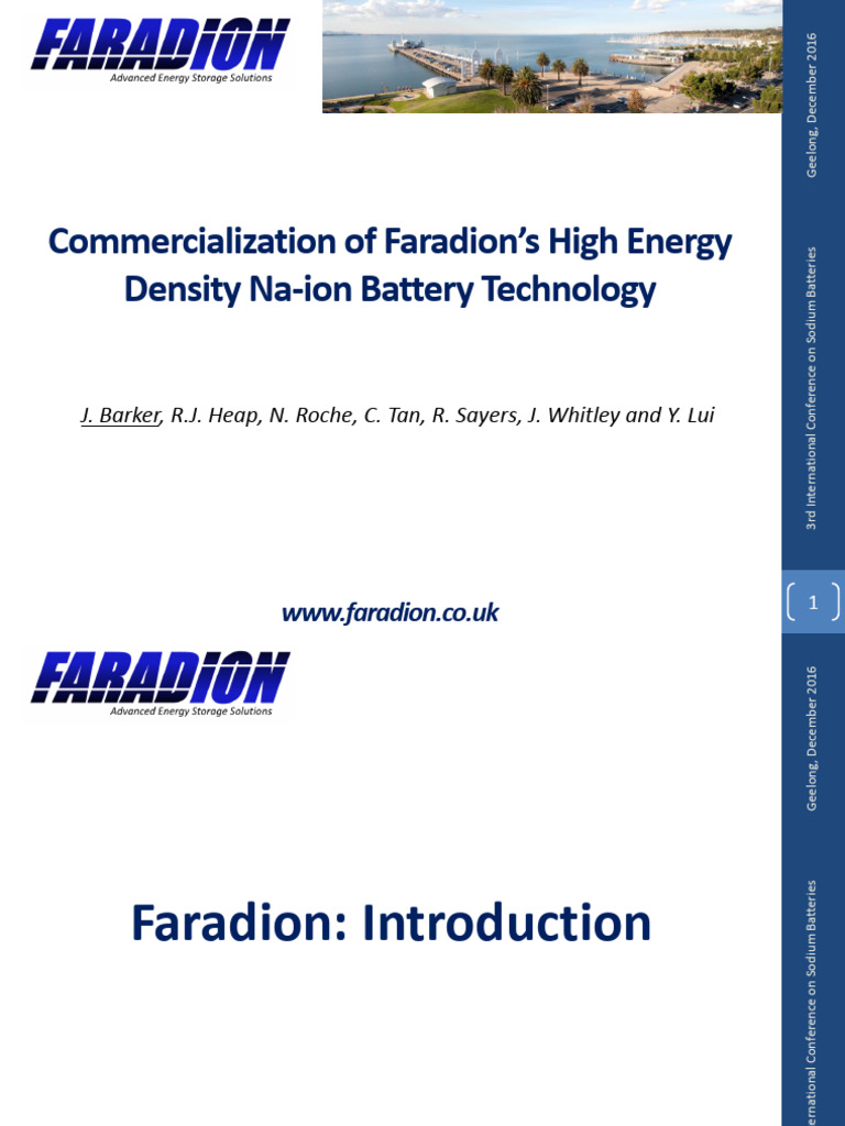 Faradion Sodium-Ion Battery Overview | PDF | Lithium Ion Battery | Anode