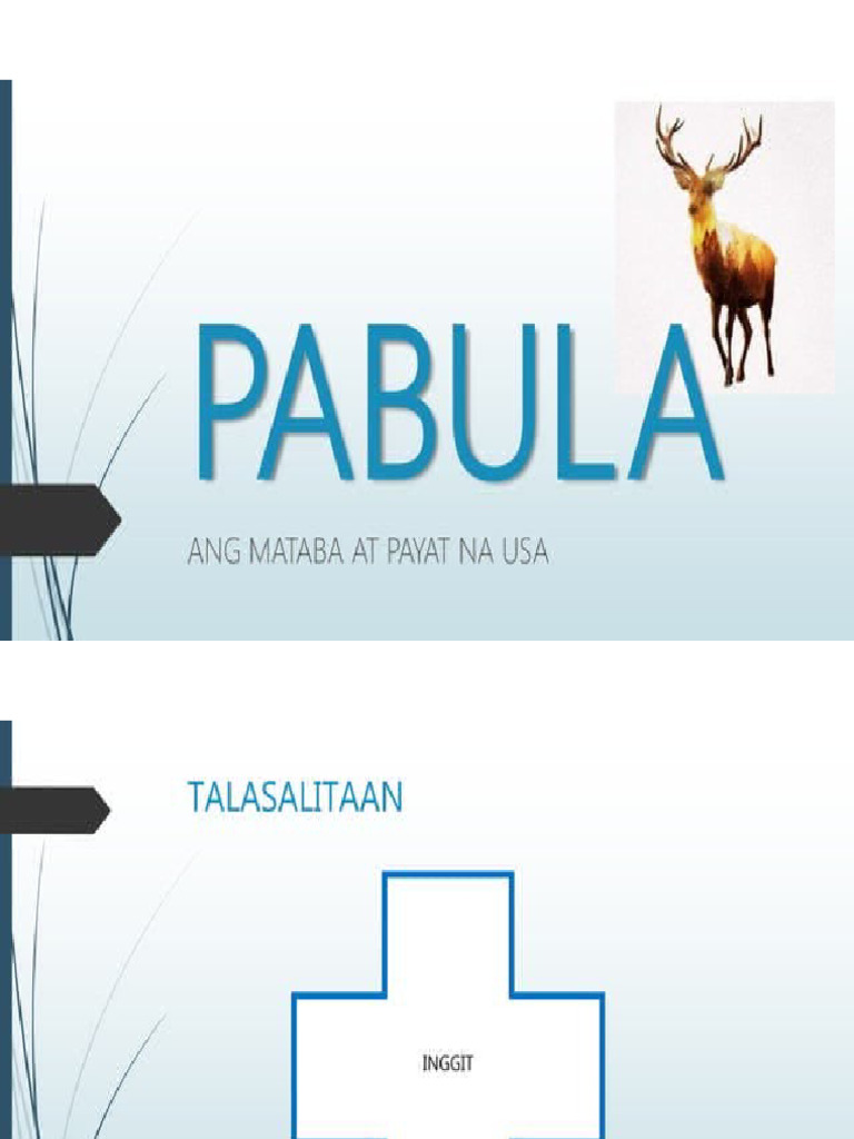 Pabula Ang Mataba at Payat Na Usa | PDF