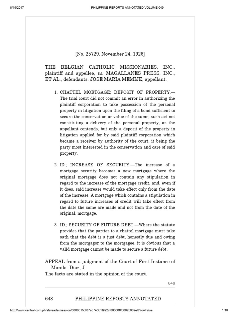 Belgian Catholic Missionaries v. Magallanes Press | PDF | Lawsuit ...