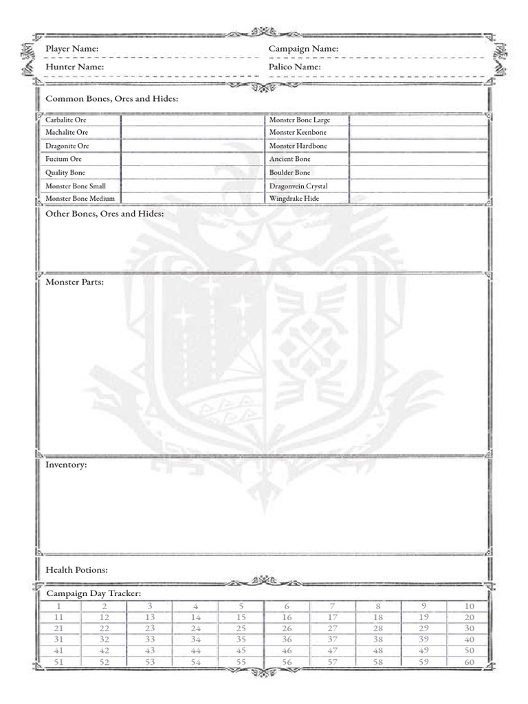 MHW Note Sheet | PDF
