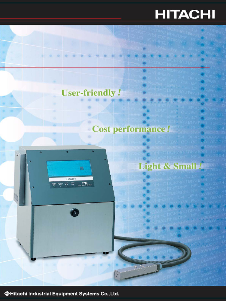Hitachi Printer: PB Model | PDF | Printer (Computing) | Electrical ...