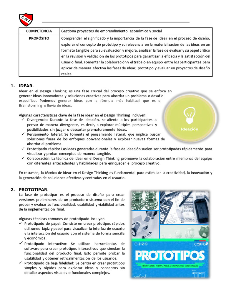 Ficha de Refuerzo: Design Thinking EPT 4to | PDF | El pensamiento de ...