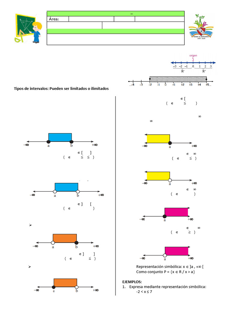 Ficha de Refuerzo Matematica N°03 - 4to Intervalos | PDF | Intervalo (Matemáticas) | Número Real
