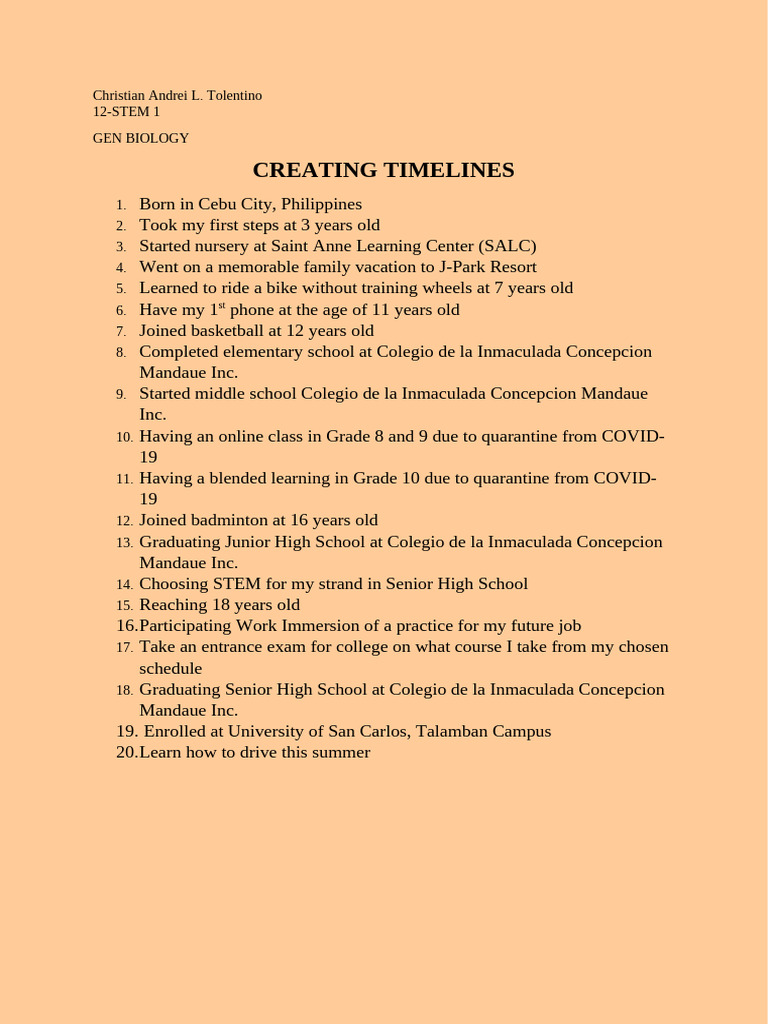 Create Timelines | PDF