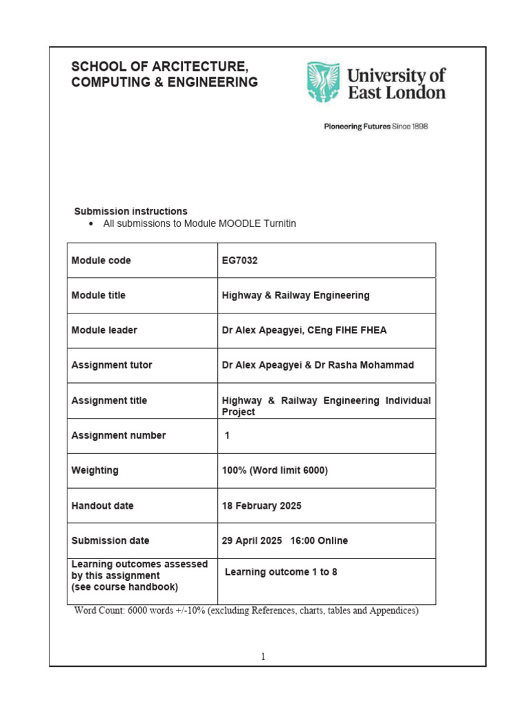 EG7032 Coursework - Students | PDF | Road Surface
