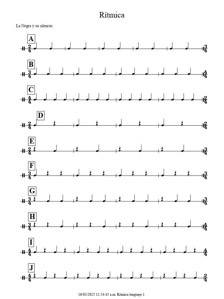 Ejercicios Rítmicos - 120439 | PDF