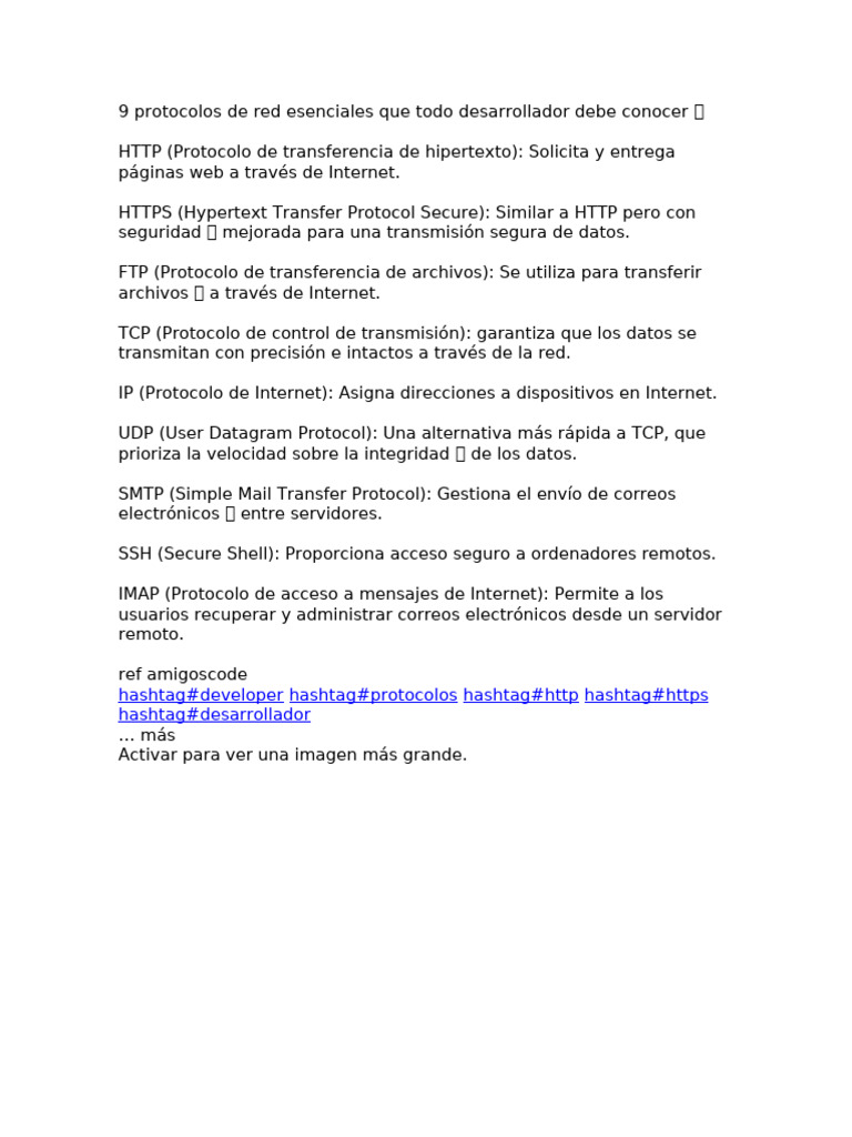 9 protocolos de red esenciales que todo desarrollador debe conocer ? | PDF