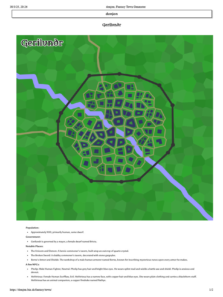 donjon; Fantasy Town Generator | PDF