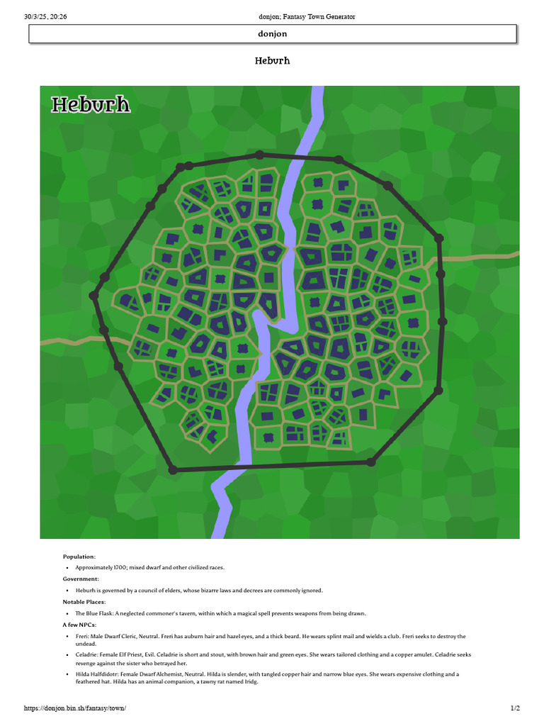 donjon; Fantasy Town Generator 1 | PDF