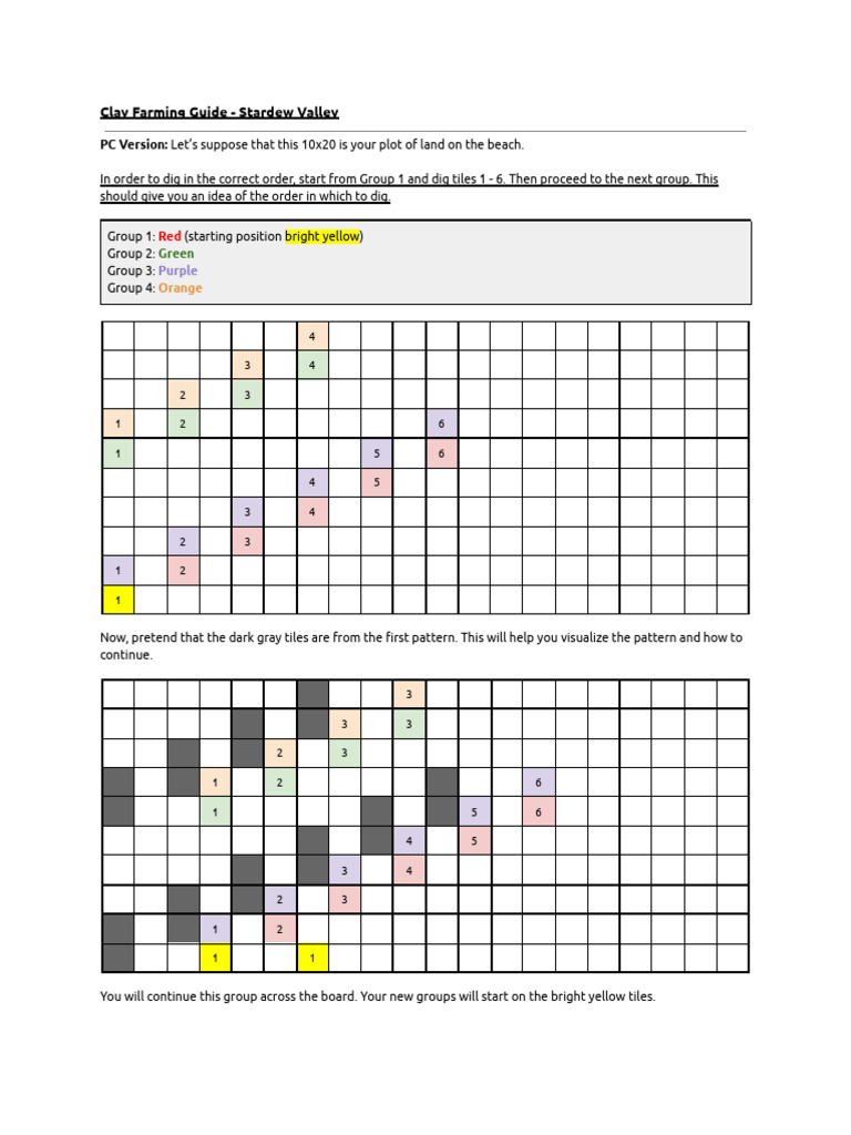 Clay Farming Guide - Stardew Valley | PDF | Artistic Techniques