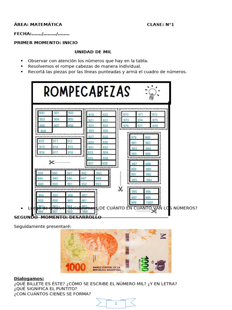 1° PROYECTO DE MATEMÁTICA ESC 307 Lore | PDF | Aritmética | Matemáticas