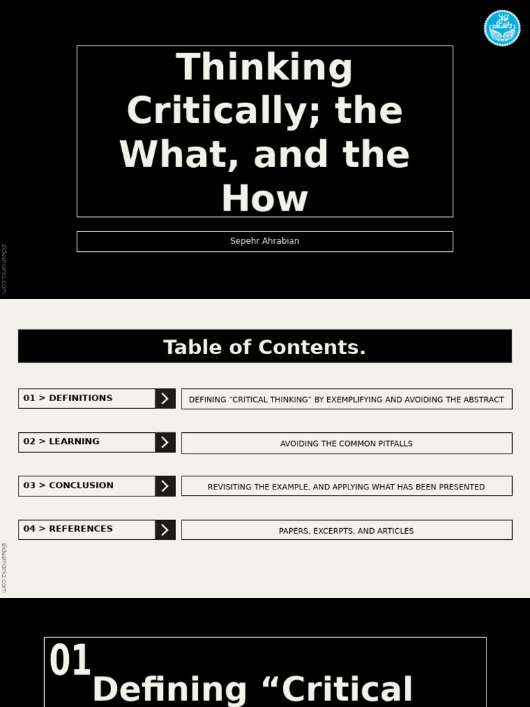 Thinking Critically The What and The How | PDF | Critical Thinking ...