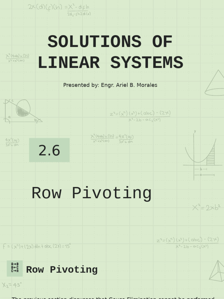 Chap 2 - Part 3 Row Pivot and Jacobi Method | PDF | System Of Linear Equations | Mathematical ...