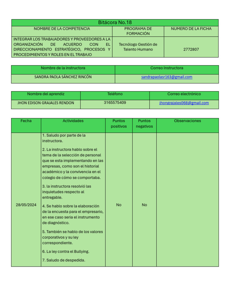 Bitácora No18. | PDF