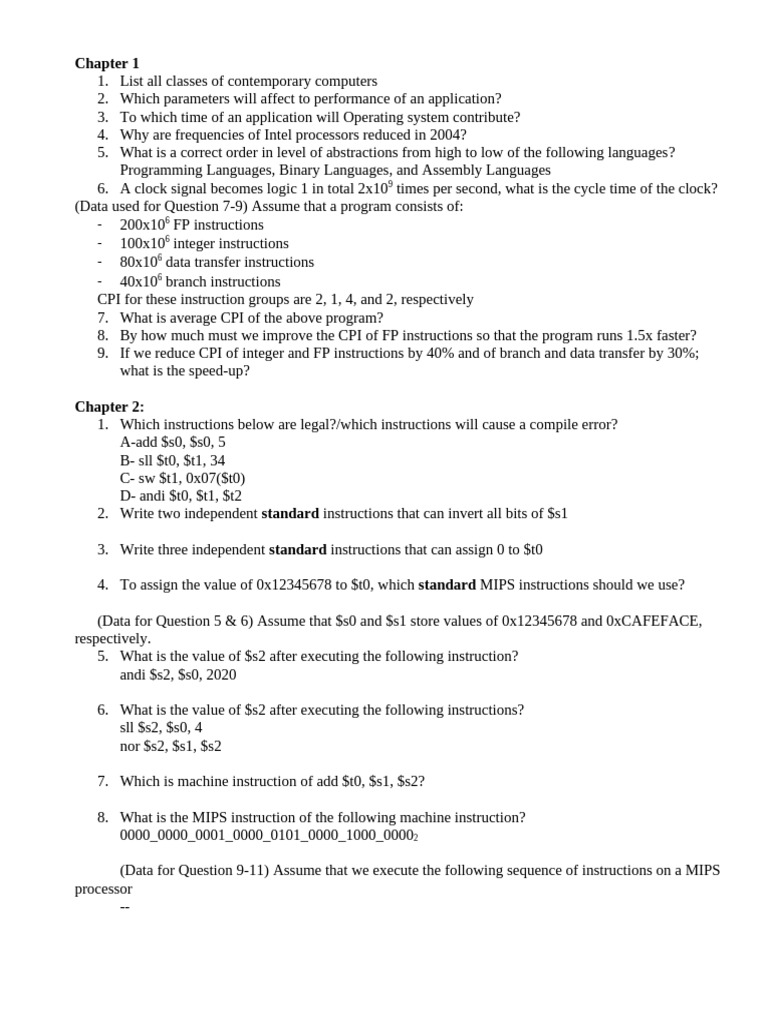 MIPS Programming and Performance Analysis | PDF | Central Processing ...