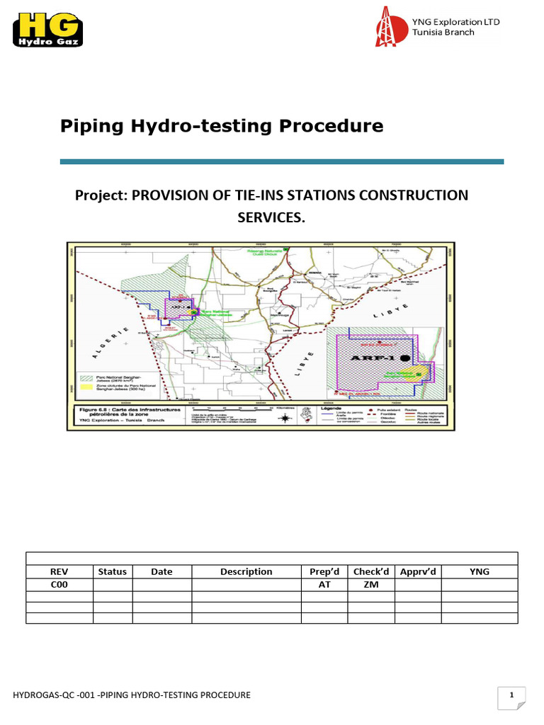 Piping Hydro-Testing Procedure REV 00 | PDF | Valve | Pipe (Fluid ...