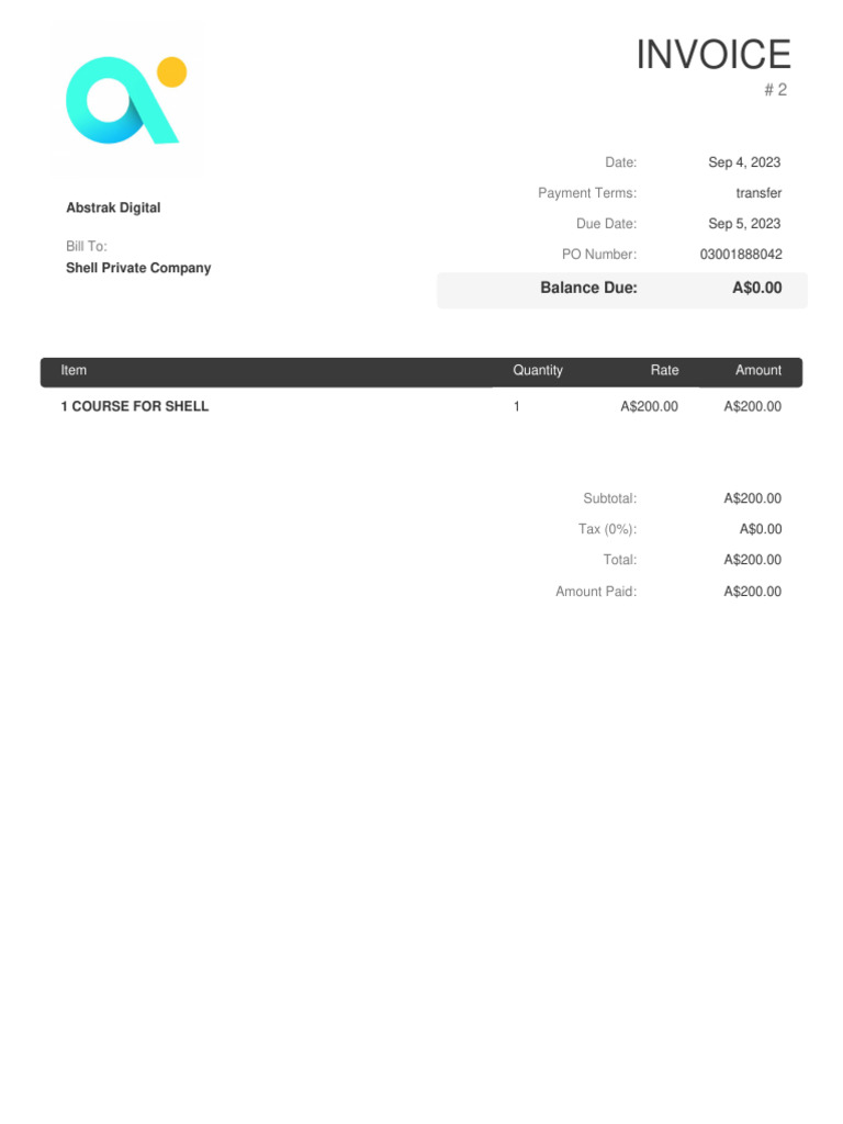 Invoice # 2 | PDF