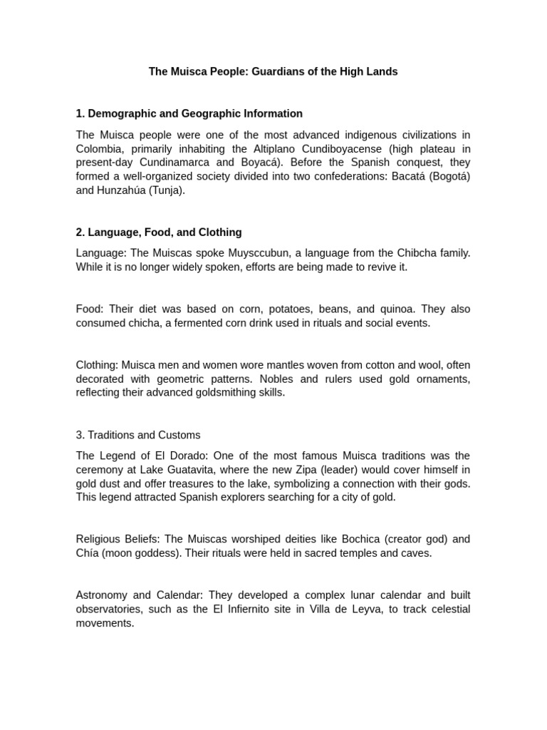 The Muisca People | PDF