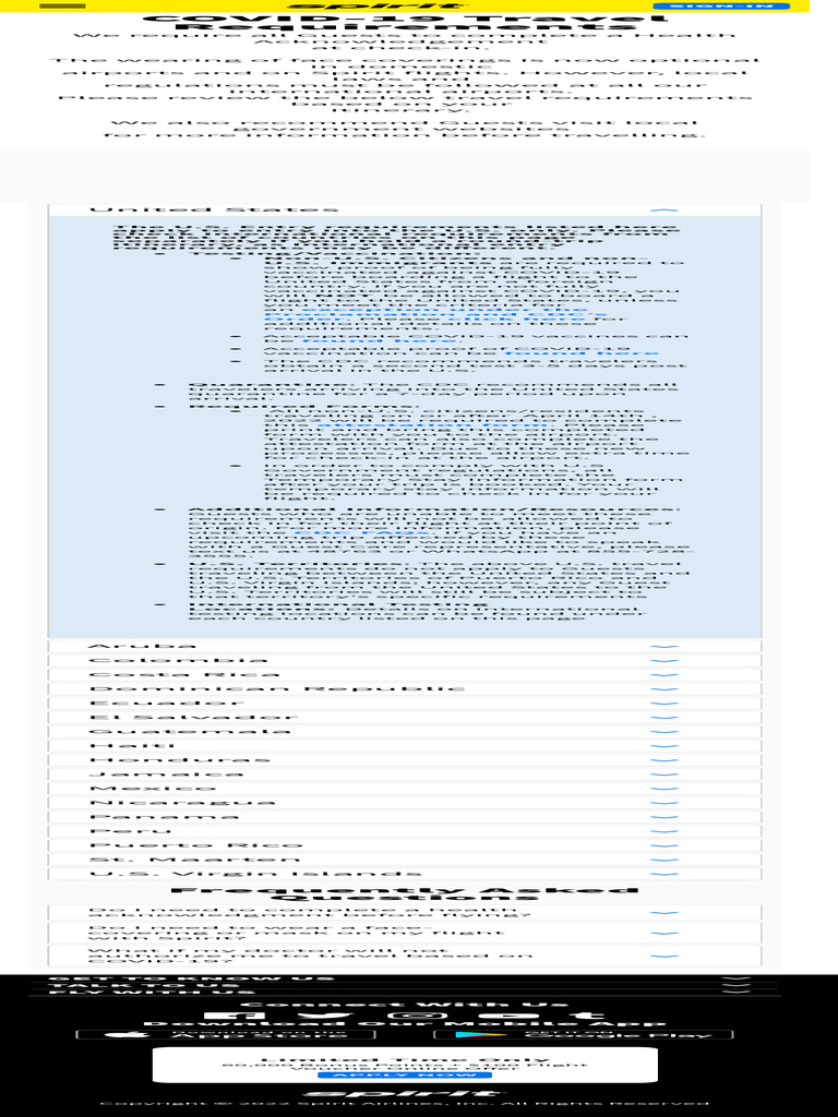 Important Travel Notices Spirit Airlines | PDF | Territories Of The ...