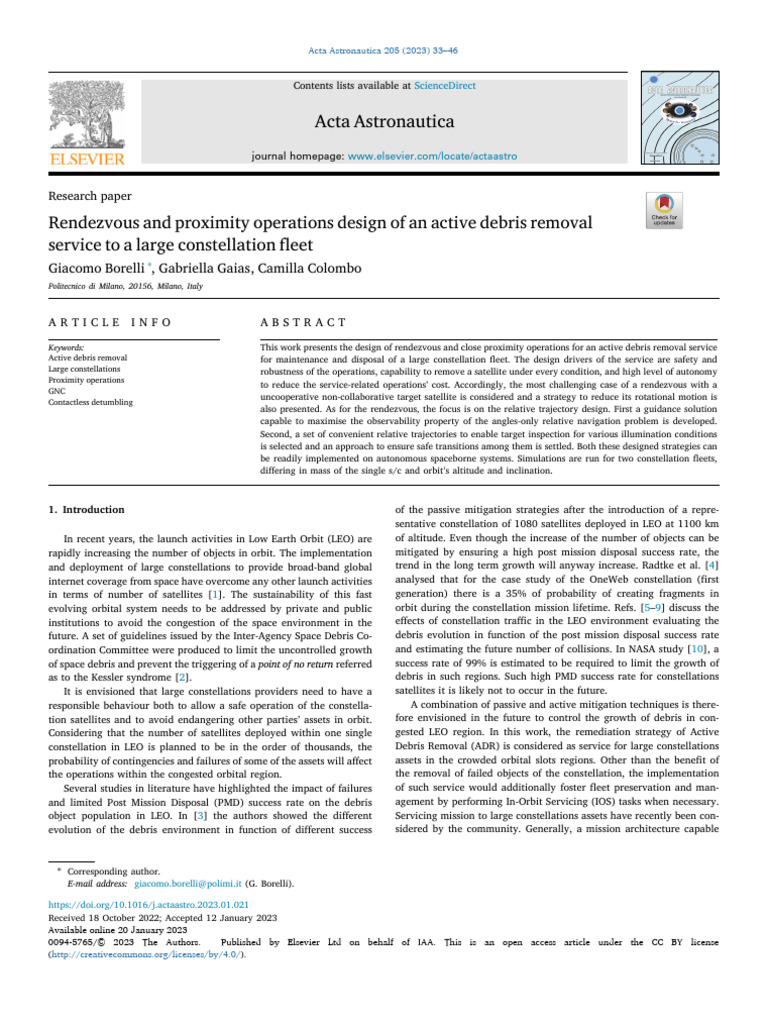 RPO_ADRM | PDF | Space Debris | Space Rendezvous