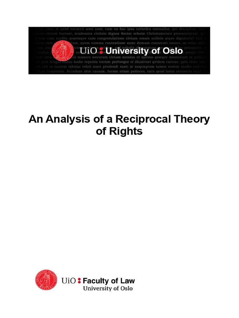 Final - An Analysis of A Reciprocal Theory of Rights 01 12 20 | PDF ...