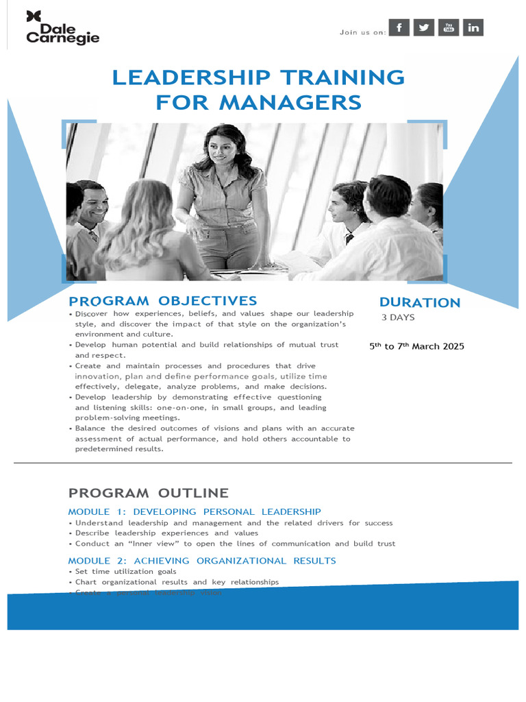 Dale Carnegie Leadership Training For Managers - Pune | PDF | Leadership | Decision Making
