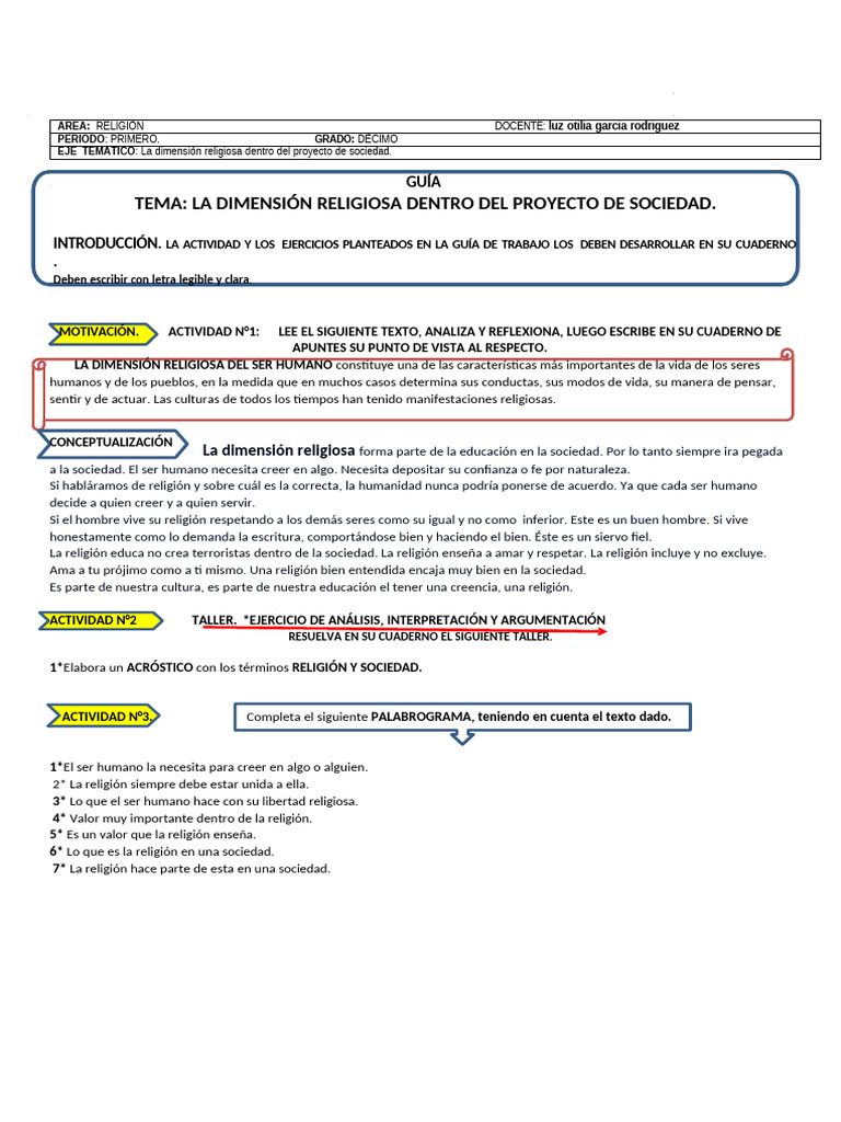 Dimensión Religiosa en la Sociedad | PDF | Sociedad | Humano