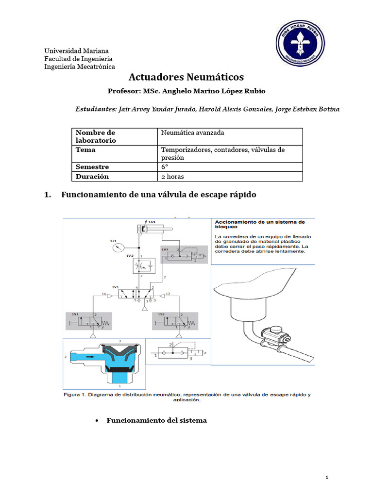 Práctica de Laboratorio 2 - Neumática Avanzada | PDF | Solenoide | Ingeniería mecánica