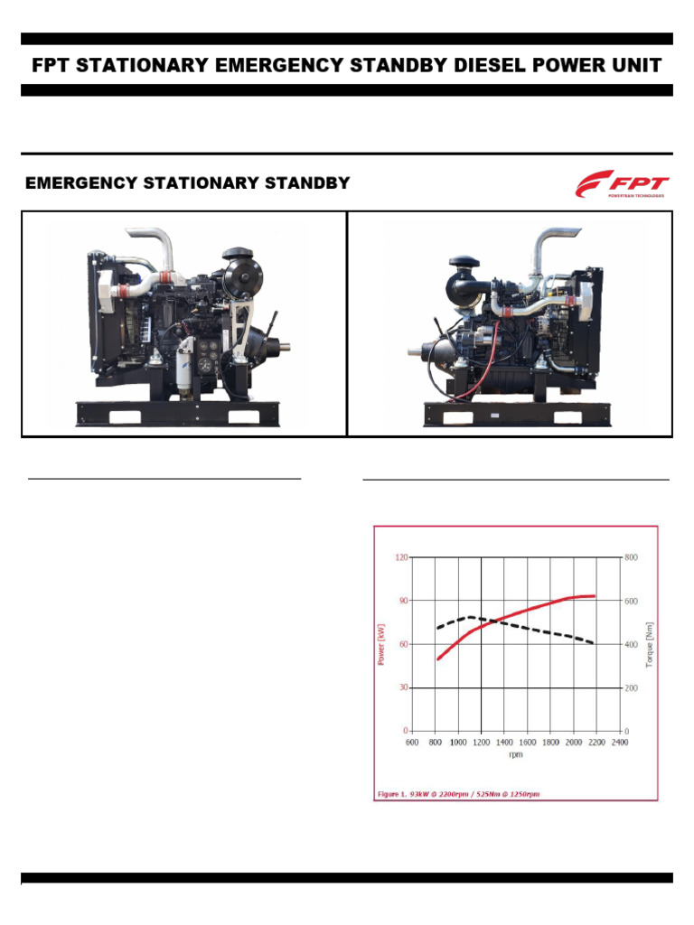 FPT N45 Stationary Standby T 08-11-21 (9217) | PDF | Engines | Horsepower