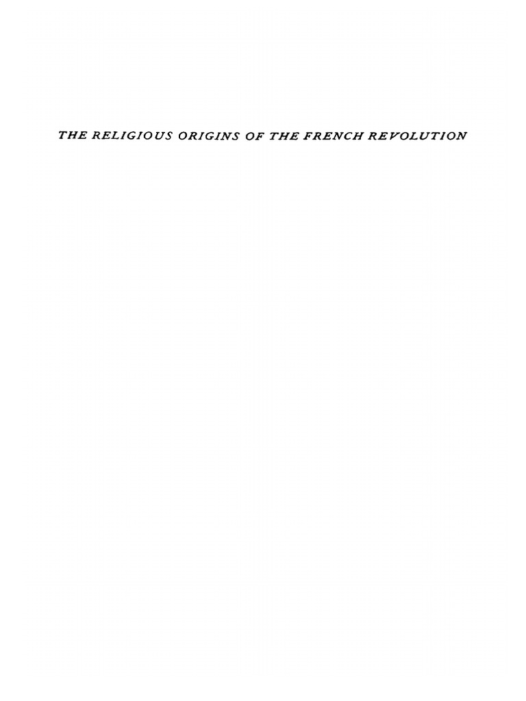 The Religious Origins of The French Revolution From Calvin To The Civil ...