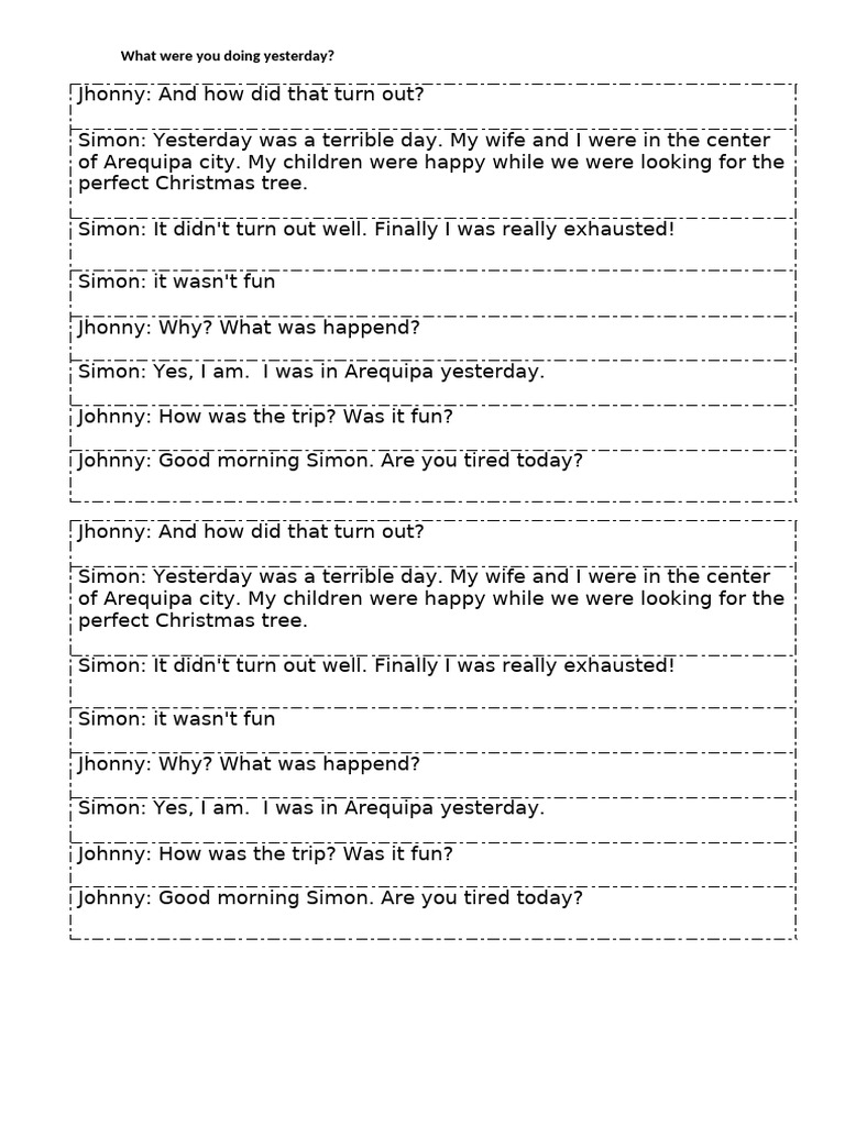 What Were You Doing Yesterday | PDF