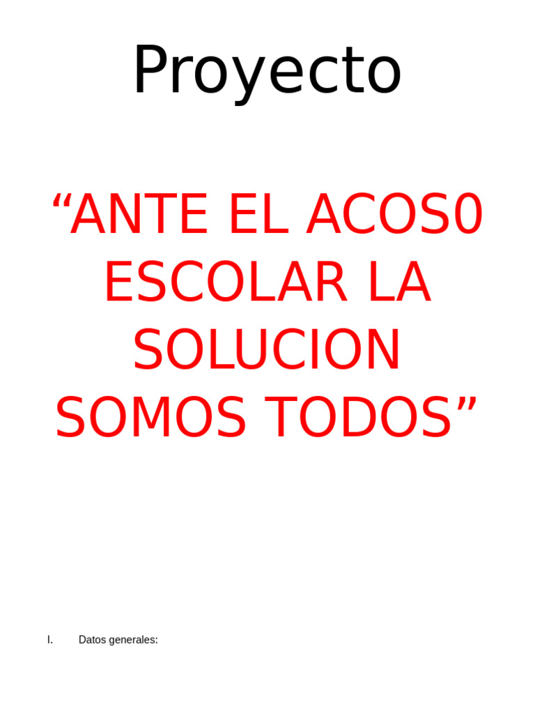 Proyecto sobre Valores y Acoso Escolar | PDF | Escuelas | Aprendizaje