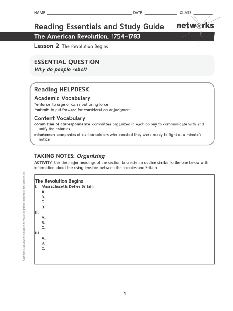CH 2 Lesson 2 Reading Essentials | PDF | American Revolution | Common Sense