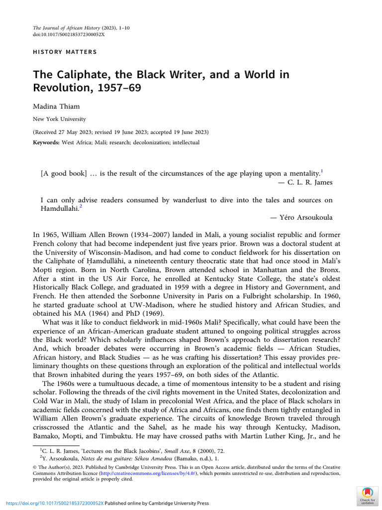 The Caliphate The Black Writer and A World in Revolution 1957 69 | PDF ...