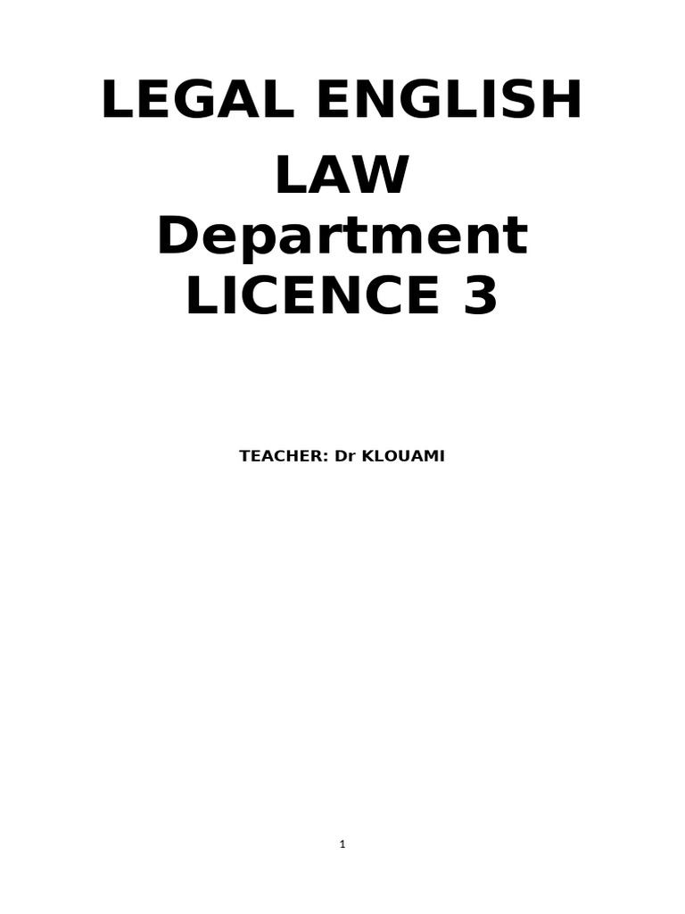 English For Law Licence 3 2024-2025 | PDF | Employment | Mediation