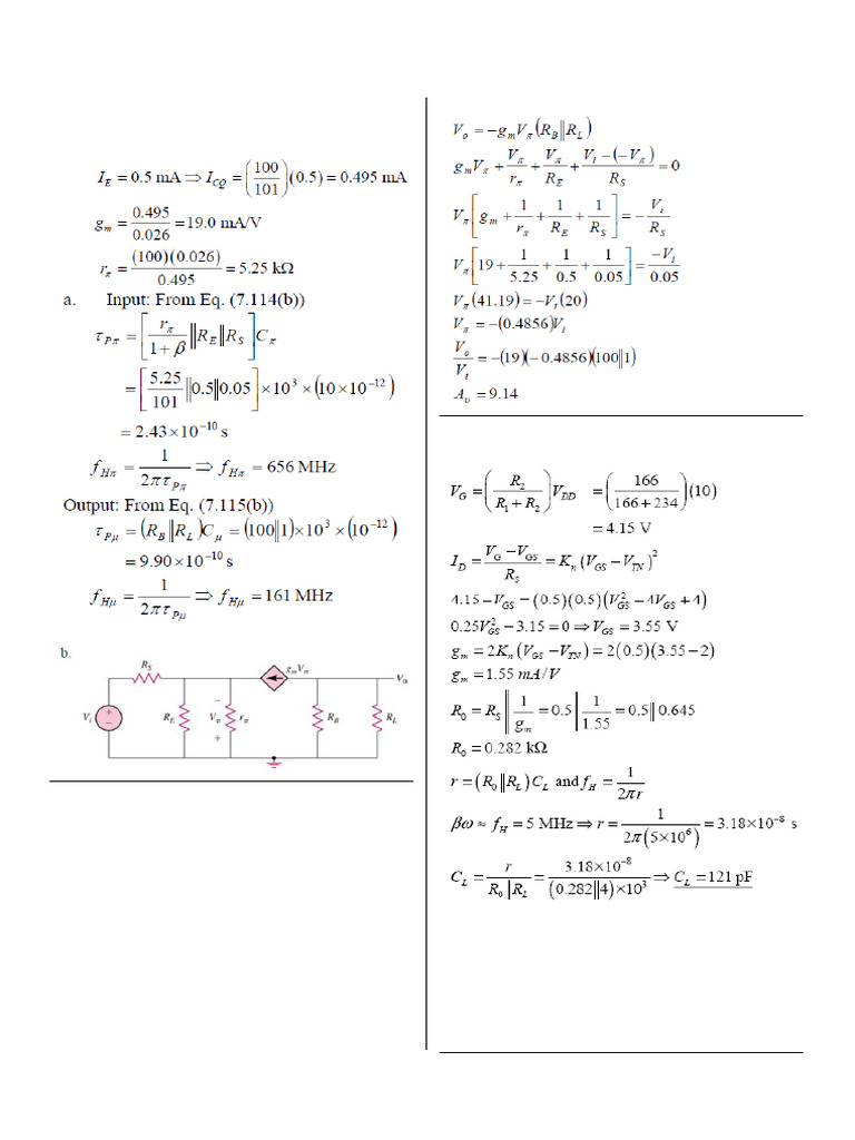 Electronics II 2020 Ex1 solution | PDF