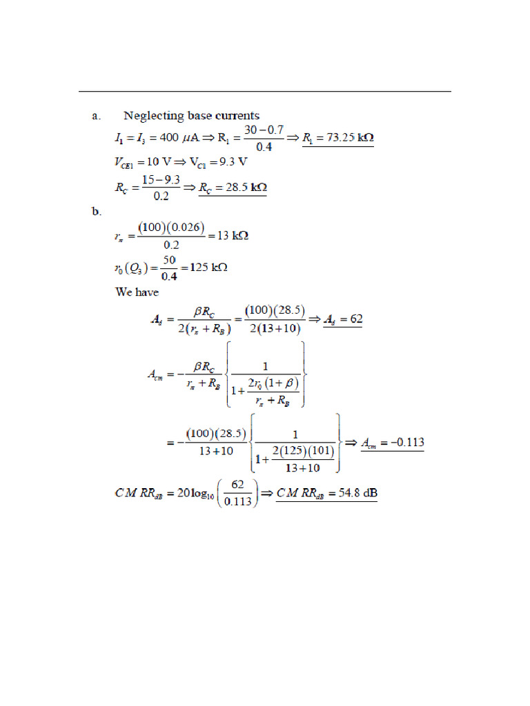 Electronics II 2023 Ex4 Solution | PDF